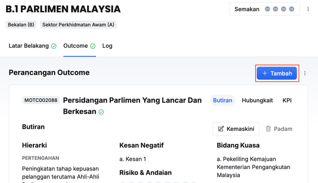 Penetapan Outcome MP